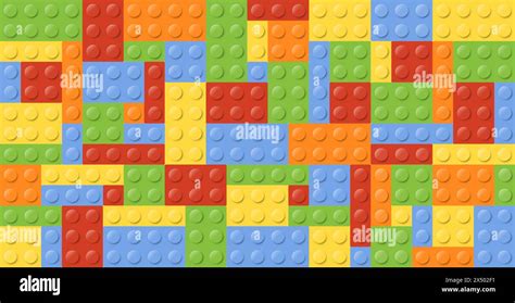 Pattern Blocks Toy Background Toy Bricks Plastic Construction Blocks Vector Illustration Eps