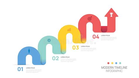 Infographic Flow Chart Arrow Business Template With Icons And 4 Options Or Steps Vector Design