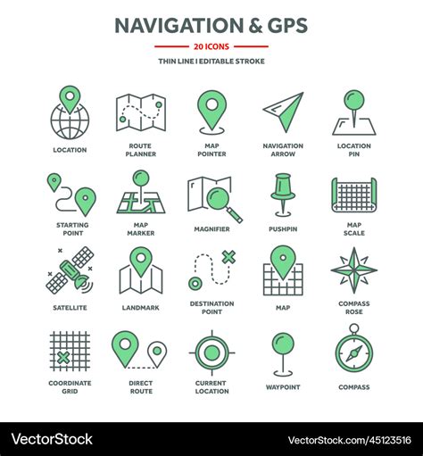 Navigation Map And Geolocation Gps Positioning Vector Image