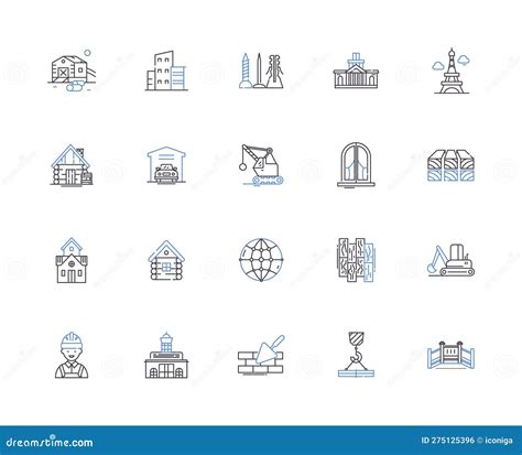 Rebuilding Line Icons Collection Restoration Repair Renewal