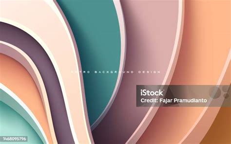 Retro Background Design Colorful Wavy Dimension Layers向量圖形及更多模板圖片 Istock