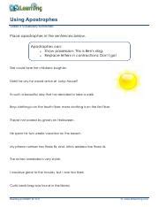 Mastering Apostrophes A Grade 4 Vocabulary Worksheet Course Hero