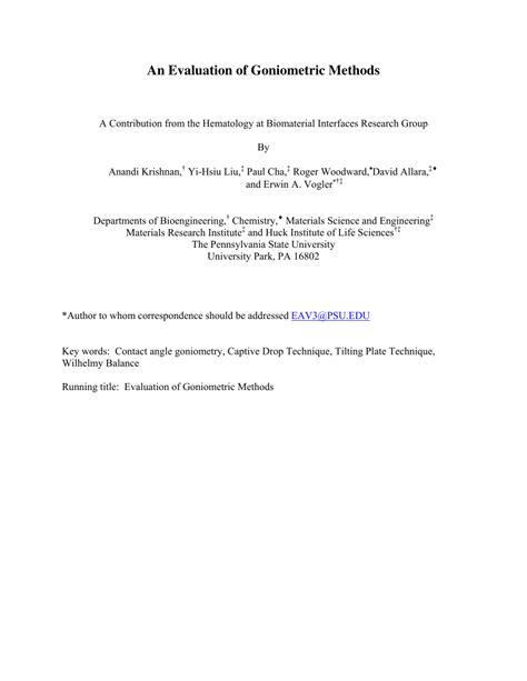 Pdf An Evaluation Of Goniometric Methods