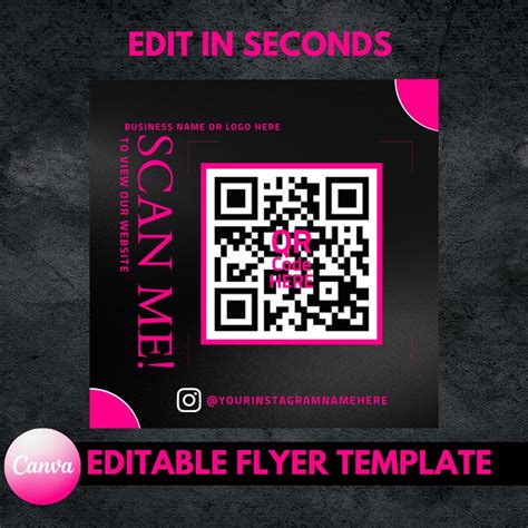 QR Code Flyer QR Code Template Scan To Pay Editable Template QR