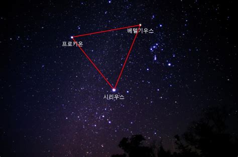 대삼각형 겨울철 대삼각형 겨울철 별자리 작은개자리 큰개자리 오리온자리 베텔기우스 시리우스 프로키온 네이버 블로그