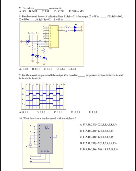 solved test questions 1 a multiplexer is a combinational