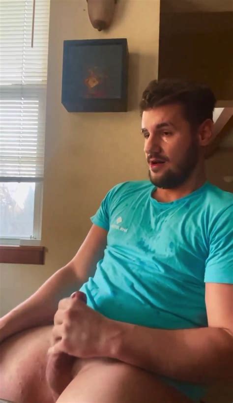 Sexy Man Covers His Face With His Cum