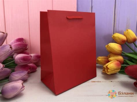 Купить Подарочный пакет 'One color' красный M оптом по цене 279.00 грн ...