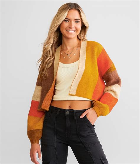 Billabong Block Out Cropped Cardigan Sweater Womens Sweaters In