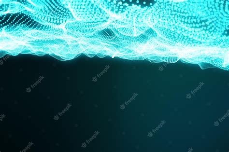 Premium Photo 3d Rendering Abstract Polygonal Wave Background With Connecting Dots And Lines