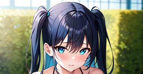 女の子 青髪巨乳 黒ビキニ3 Himaniaのイラスト Pixiv