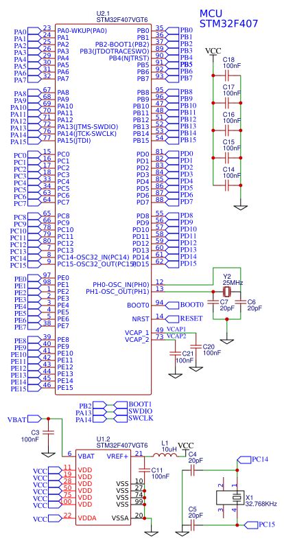 STM32F407VGT6 Minimal Circuit Resources EasyEDA