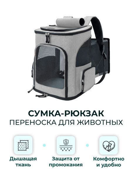 Рюкзак переноска для кошек, собак средних и мелких пород, грызунов ...