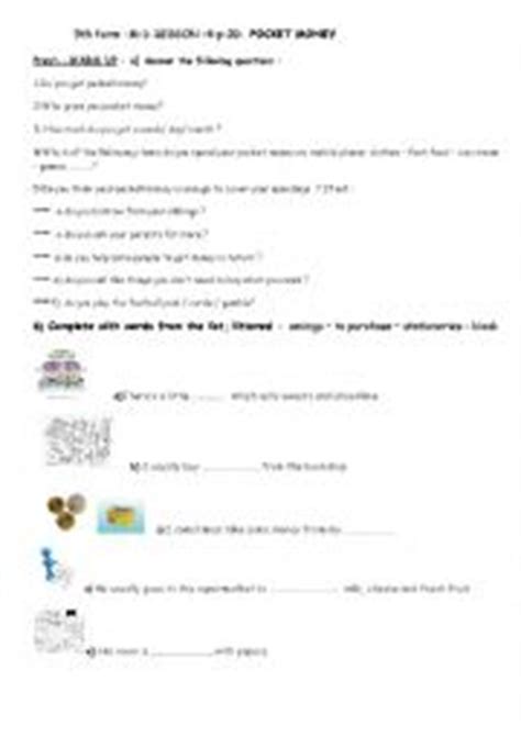 Pocket Money Esl Worksheet By Fmtiri