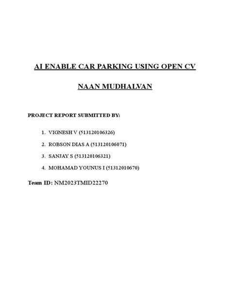 Ai Enable Car Parking Using Open Cv Pdf