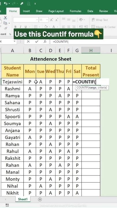 Countif Function Of Excel 🤩🤩 Excel Shorts Exceltricks Youtube
