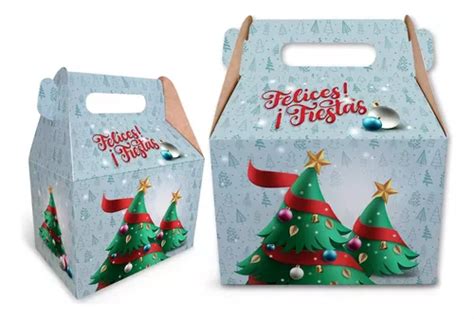 Box Lunch Impreso Navideño Caja Dulces Para Navidad Envío gratis