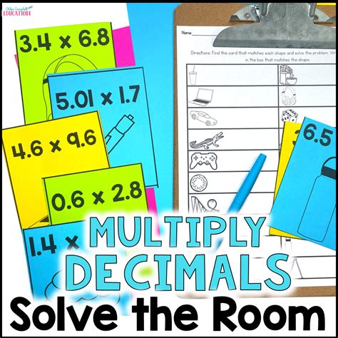 Multiplying Decimals Activity Solve The Room Math Scoot Chloe
