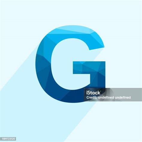 긴 그림자와 파란색 벡터 다각형 문자 G 0명에 대한 스톡 벡터 아트 및 기타 이미지 0명 개념 개념과 주제 Istock