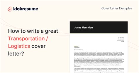 Transportation Logistics Cover Letter Samples Examples