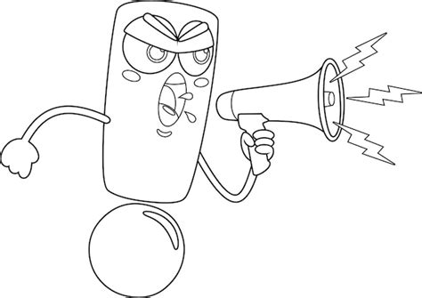 Premium Vector Outlined Angry Exclamation Mark Cartoon Character