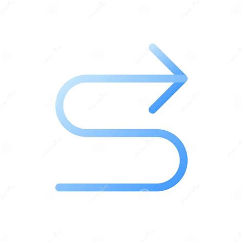 Right Winding Road Arrow Flat Gradient Two Color Ui Icon Stock Vector