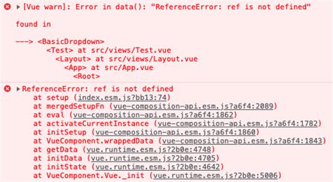 Javascript Rollup VueJS Composition Api Ref Is Not Defined Stack