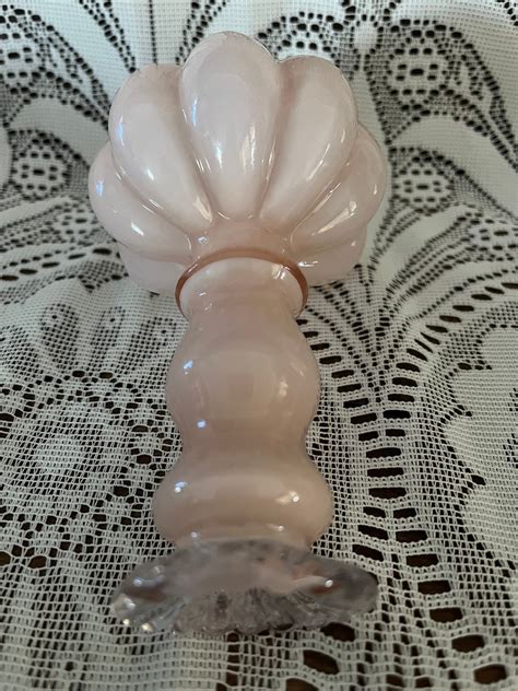 Vintage Fenton Pink Glass Perfume Bottle Melon Shape Ruffled Edge Etsy