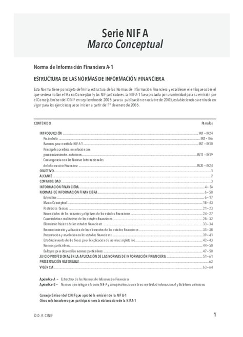 Pdf Serie Nif A Marco Conceptual Norma De Información Financiera A 1