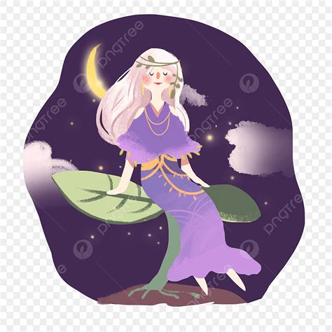 여름 일러스트 밤 엘프 긴 머리 소녀 여름 밤 밤 정령 Png 일러스트 및 Psd 이미지 무료 다운로드 Pngtree