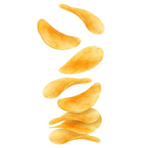 Premium Vector Flying And Falling Crispy Potato Chips Realistic