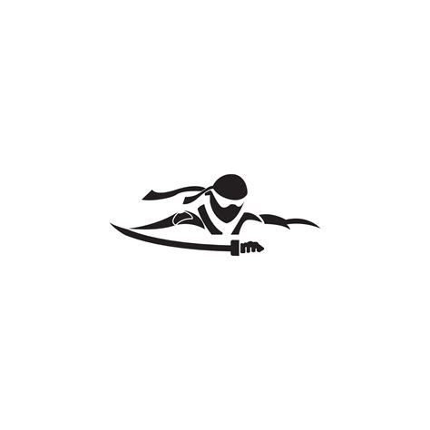 Ninja Warrior Icon Simple Black Ninja Head Logo Illustration 13676036