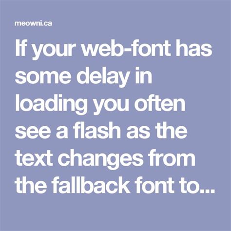 Eliminate Flashing Text With Web Fonts