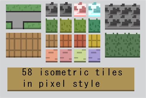 Isometric Tiles Pixel Art Set By Justajoke