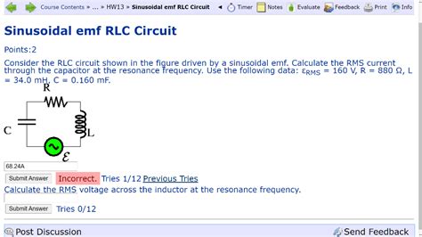 Solved Consider The Rlc Circuit Shown In The Figure Driven