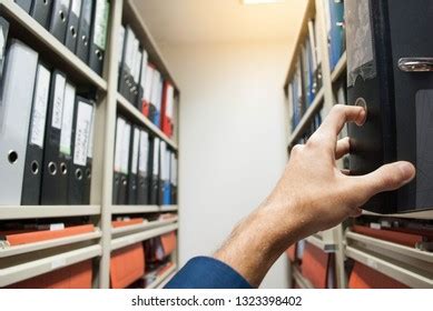 Hand Businessman Office Worker Searching Files Stock Photo 2415103663