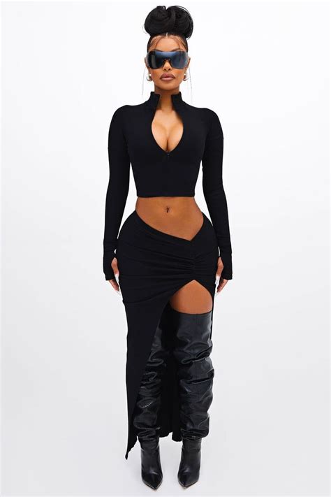Fashion Nova X Model Jodie Joe Fashion Nova Maxi Skirt Black
