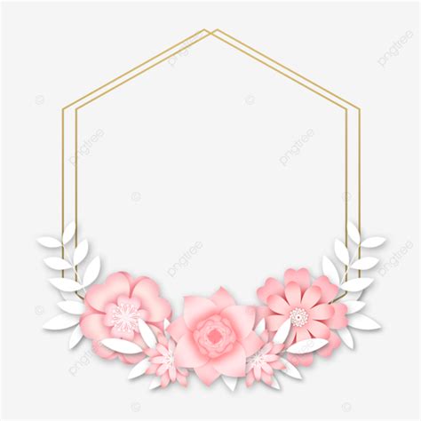 종이 컷 꽃 테두리 핑크 웨딩 종이 절단 꽃들 경계 Png 일러스트 및 Psd 이미지 무료 다운로드 Pngtree