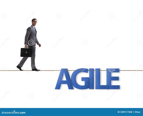 Agile Transformation Concept With Businessman Walking On Tight R Stock