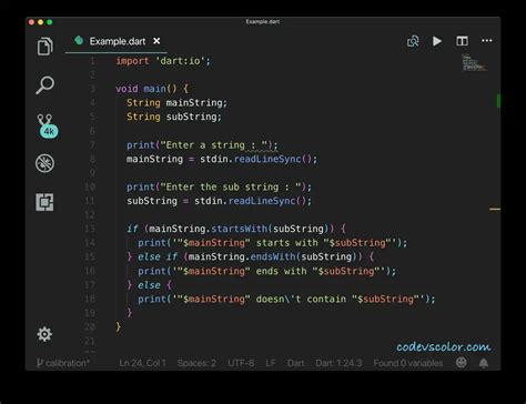 Dart Program To Check If A String Ends Or Starts With A Substring