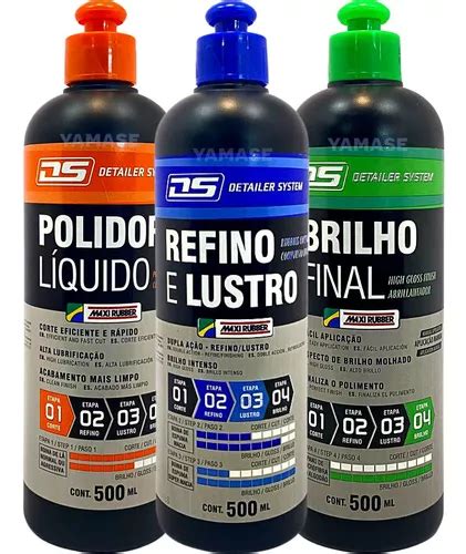 Kit Polimento Automotivo Corte Refino E Lustro Maxi Rubber Frete grátis
