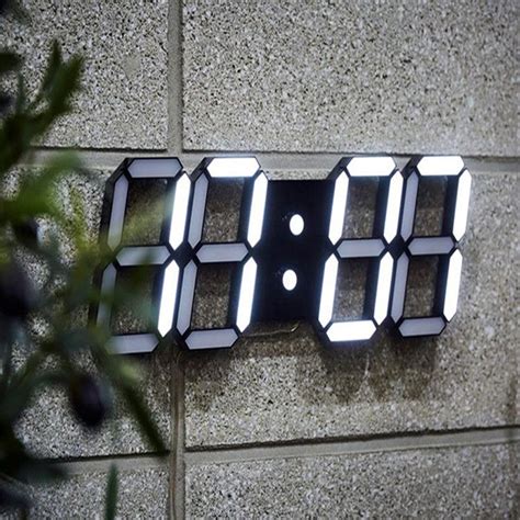 Led Rectangular 3d Digital Clock Table Alarm Watch 24 Or 12 Hour