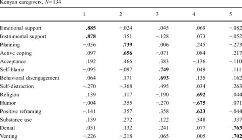 principal component analysis with varimax rotation five factor