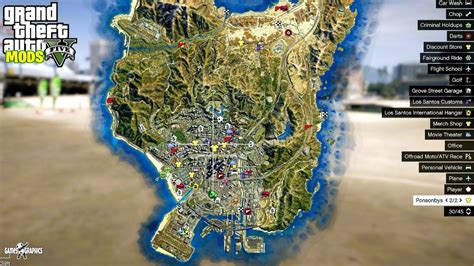 Install Satellite View Map With Colorful Blips In Gta 5 Mods