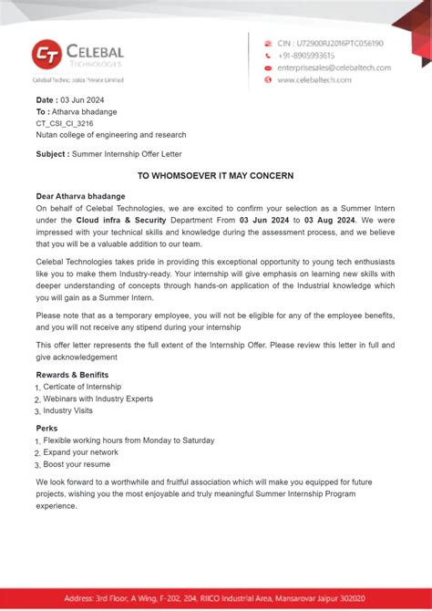 atharva bhadange on linkedin internship csi celebaltechnologies