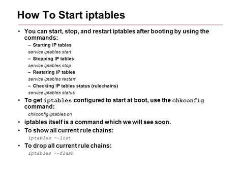 Iptables Objectives To Learn The Basics Of Iptables Contents Start