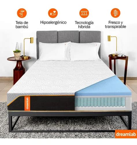 Colchón King Size Dreamlab Hybrid Pro protector Impermeable Meses sin intereses