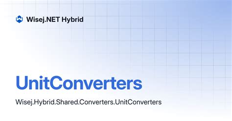 UnitConverters Wisej NET Hybrid