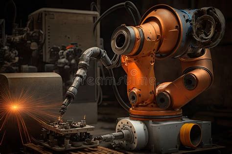 Spot Welding Robot With Tools For Various Welding Applications Stock