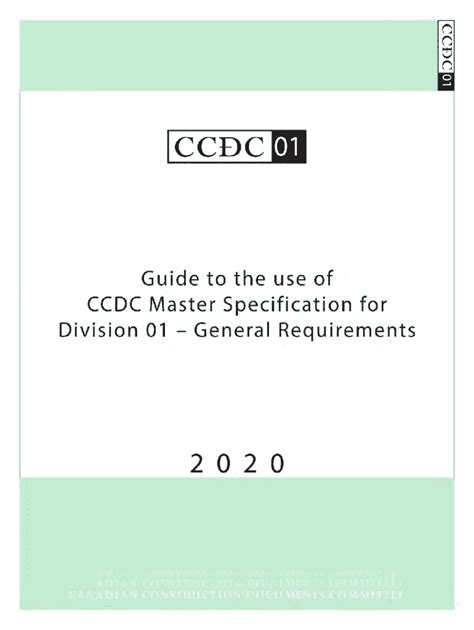 Fillable Online Ccdc Division 01 2020 Guide To The Use Of Masternew